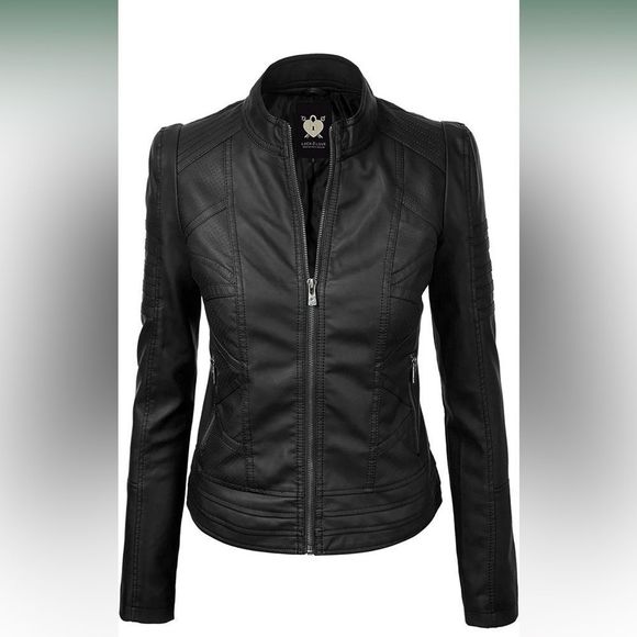 Lock & Love | Jackets & Coats | Locklove Faux Leather Motorcycle Jacket ...